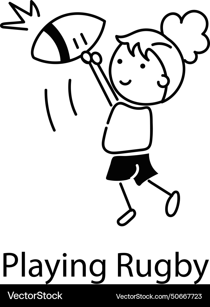 Playing rugby Royalty Free Vector Image - VectorStock