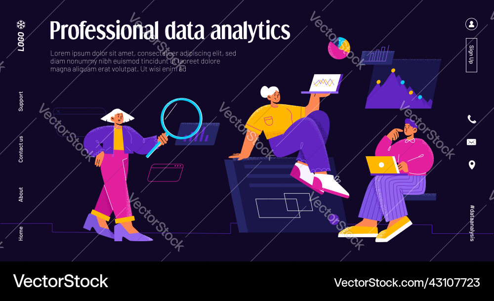Professional data analytics banner Royalty Free Vector Image