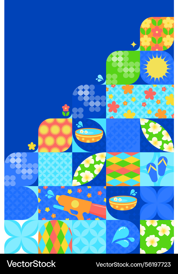 Songkran festival pattern Royalty Free Vector Image
