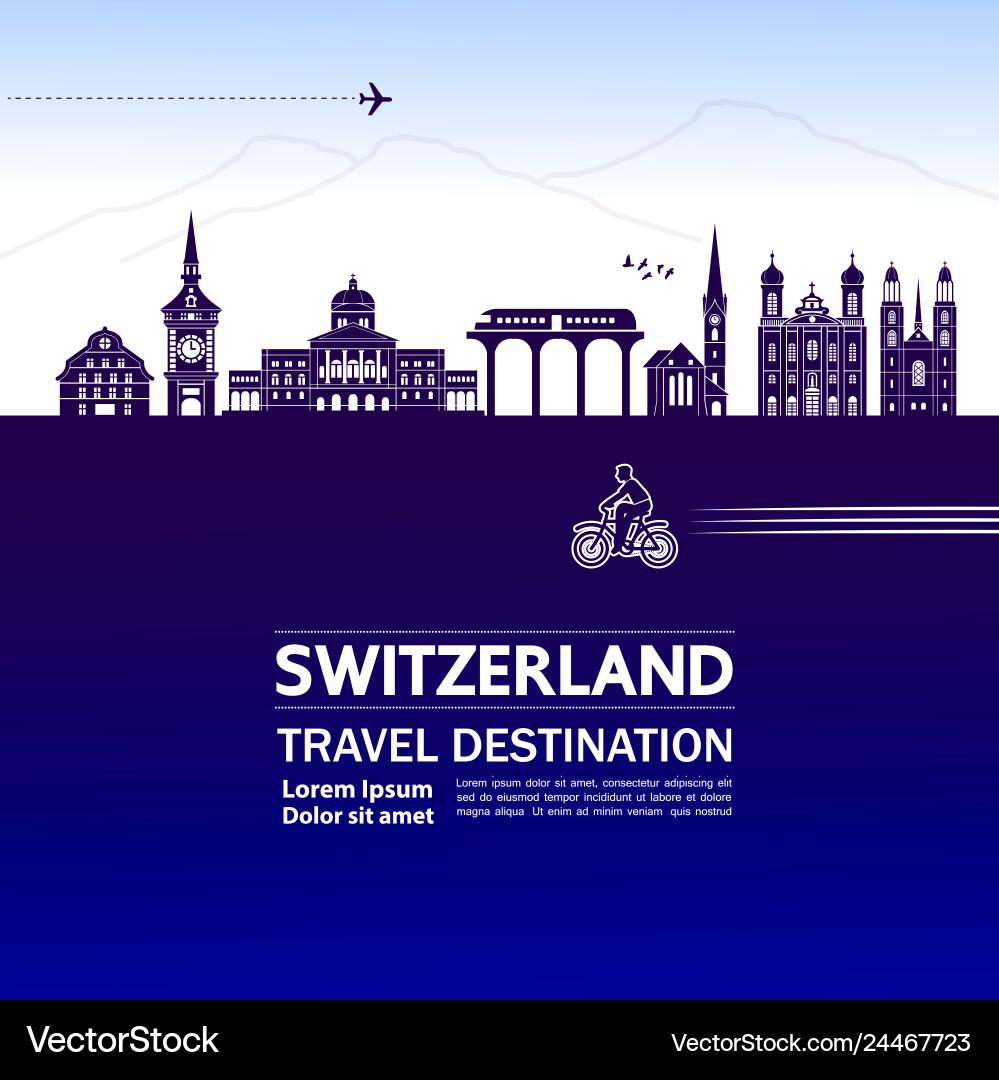 Switzerland travel destination Royalty Free Vector Image