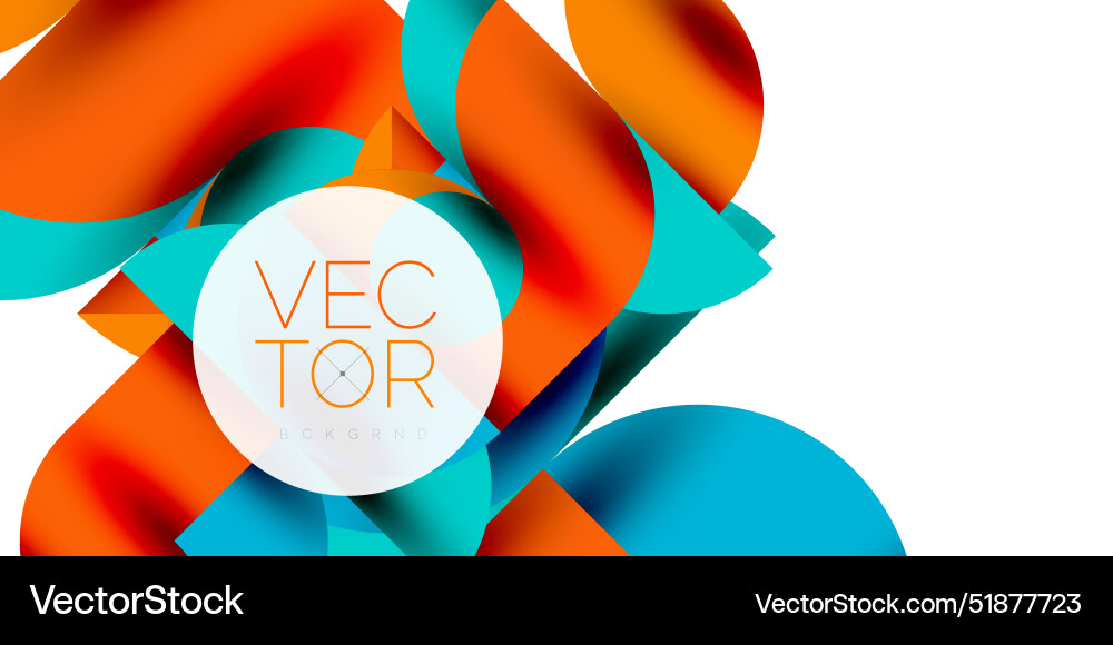 Tech minimal circular shapes geometric art Vector Image