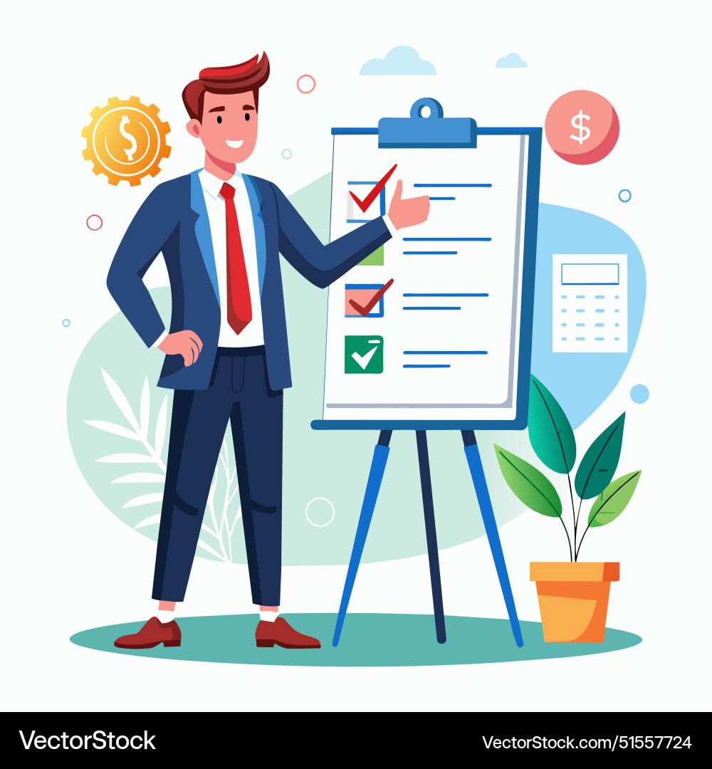 Action plan step by checklist to progress Vector Image