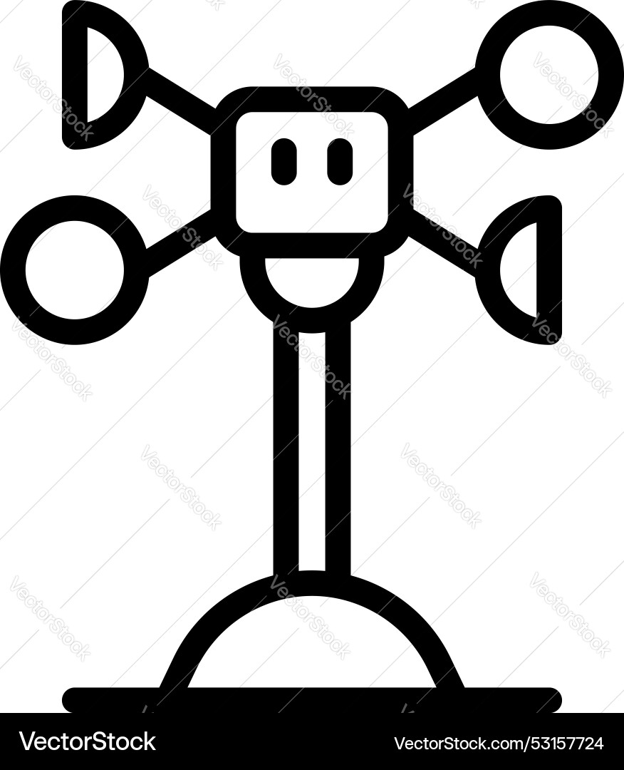 Anemometer measuring wind speed and direction icon