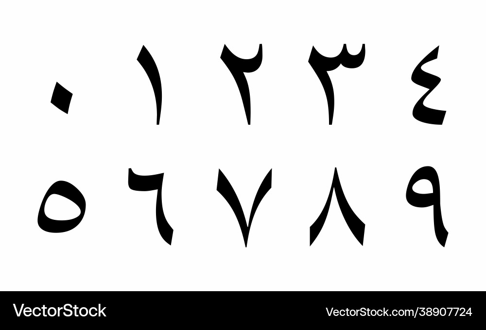 Arabic-indic numbers set Royalty Free Vector Image