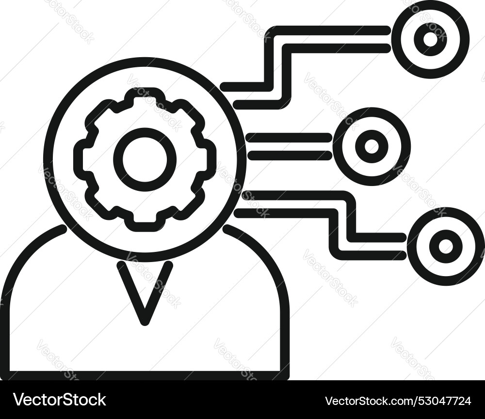 Businessman thinking about work flow process Vector Image