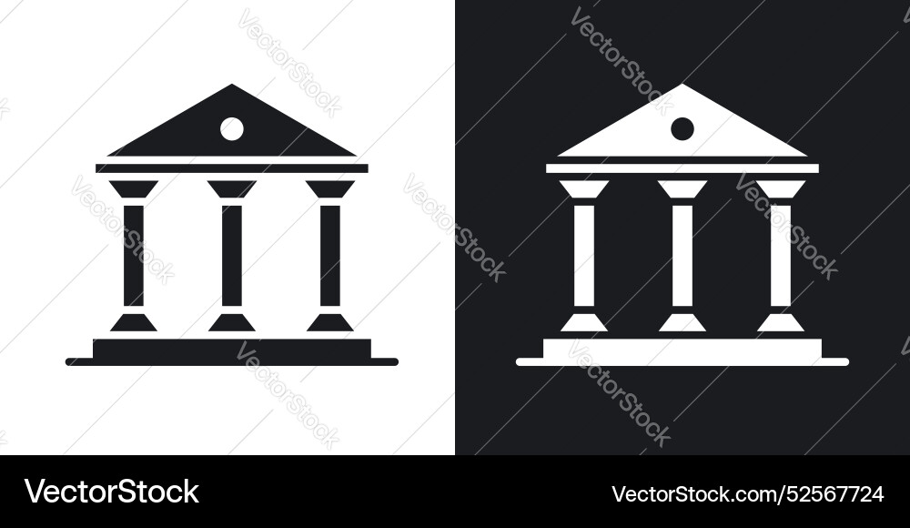 Courthouse icon set on white background Royalty Free Vector