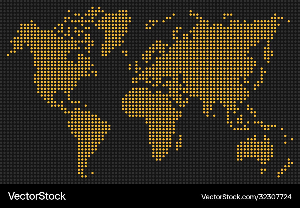Digital Dotted World Map Royalty Free Vector Image