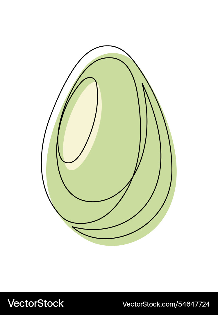 Green avocado line isolated on white background Vector Image