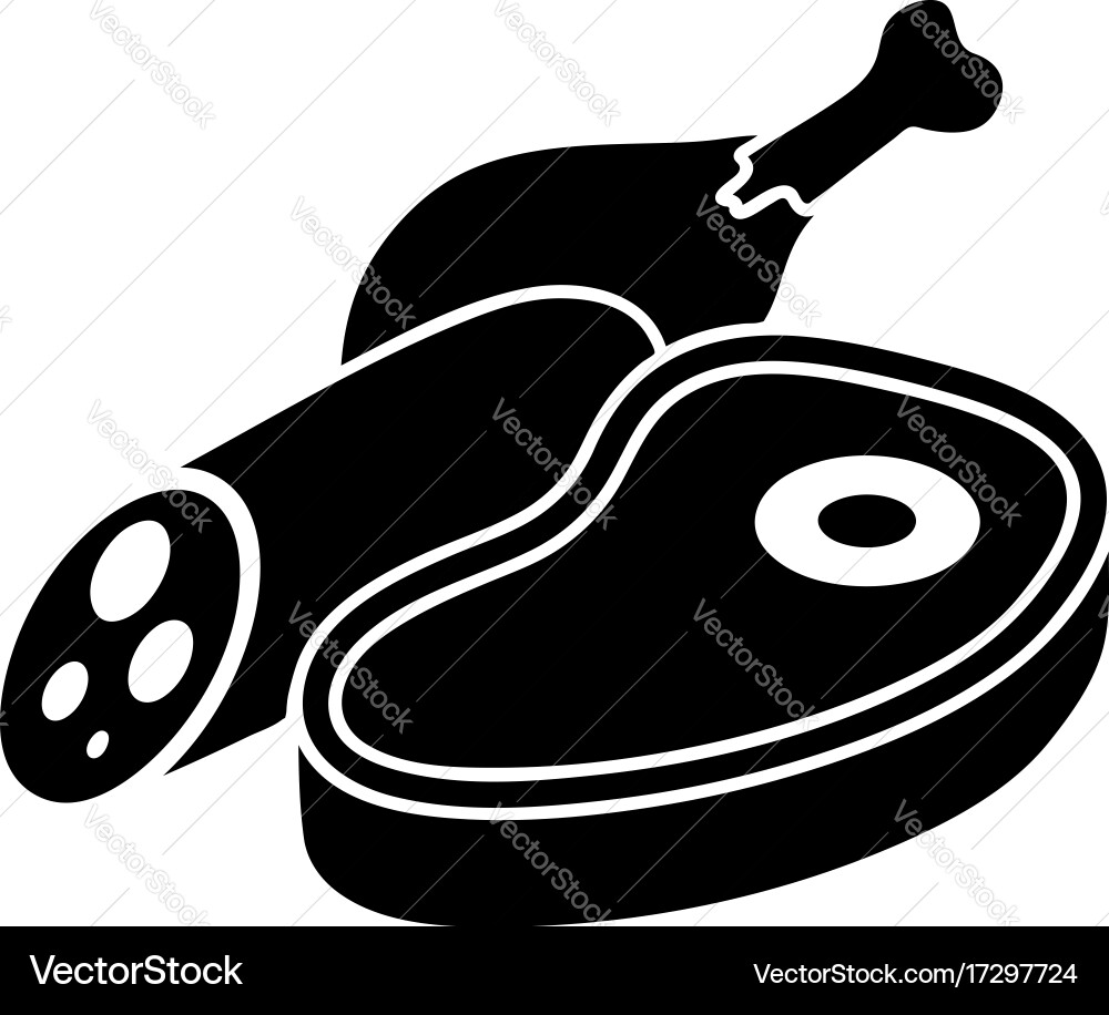 Meat Food Icon - Simple Style Royalty Free Vector Image