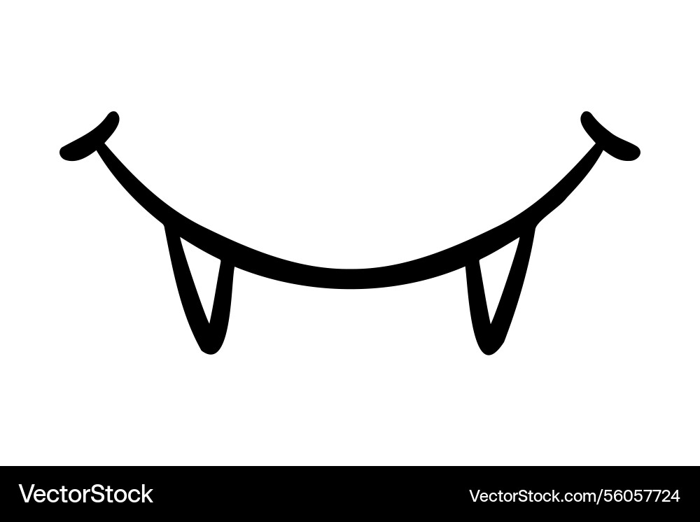 Smile vampire emoticon doodle hand drawn icon Vector Image
