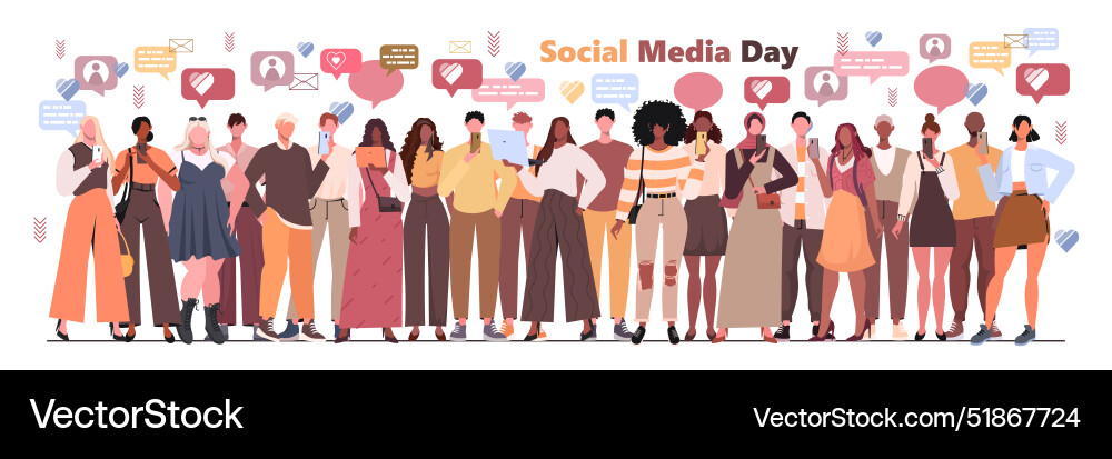 Social media day Royalty Free Vector Image - VectorStock