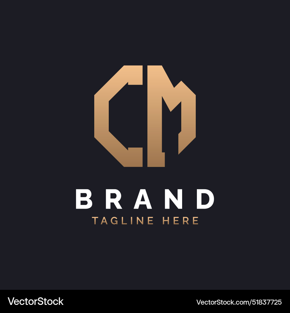 Cm logo design modern minimal elegant and luxury Vector Image