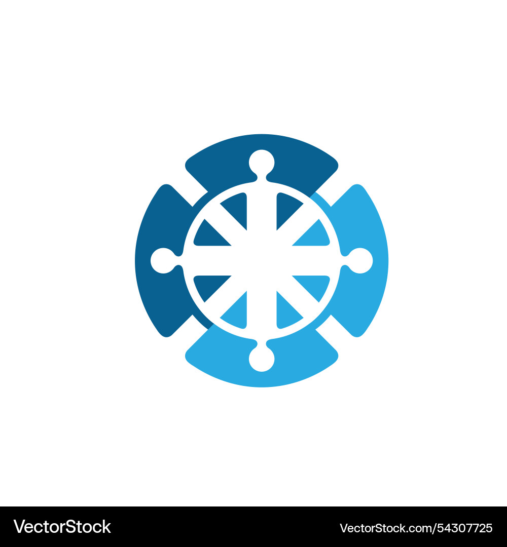 Creative four people circle logo abstract Vector Image