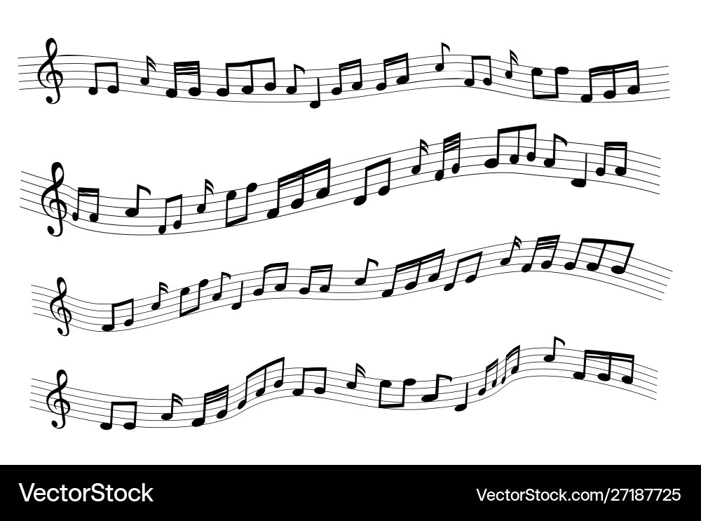 Floating sample random music note Royalty Free Vector Image