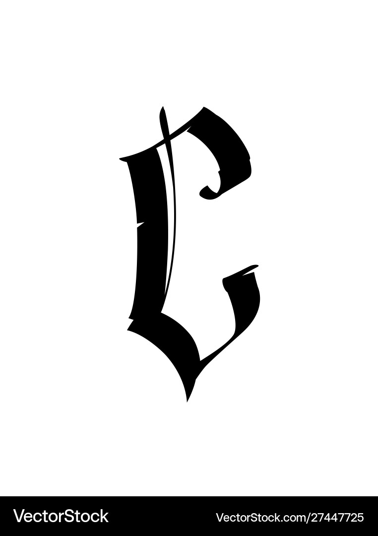 Letter c in gothic style alphabet the symbol Vector Image