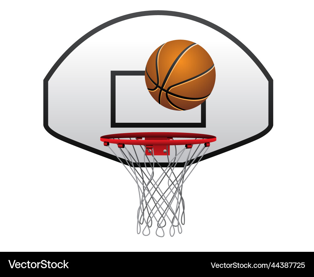Realistic basket ball with net isolated Royalty Free Vector