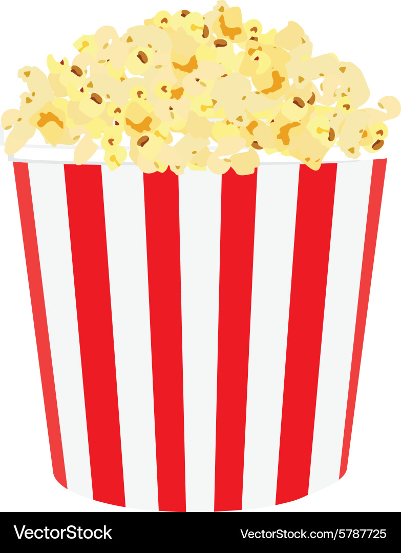 Red and White Popcorn Box Royalty Free Vector Image