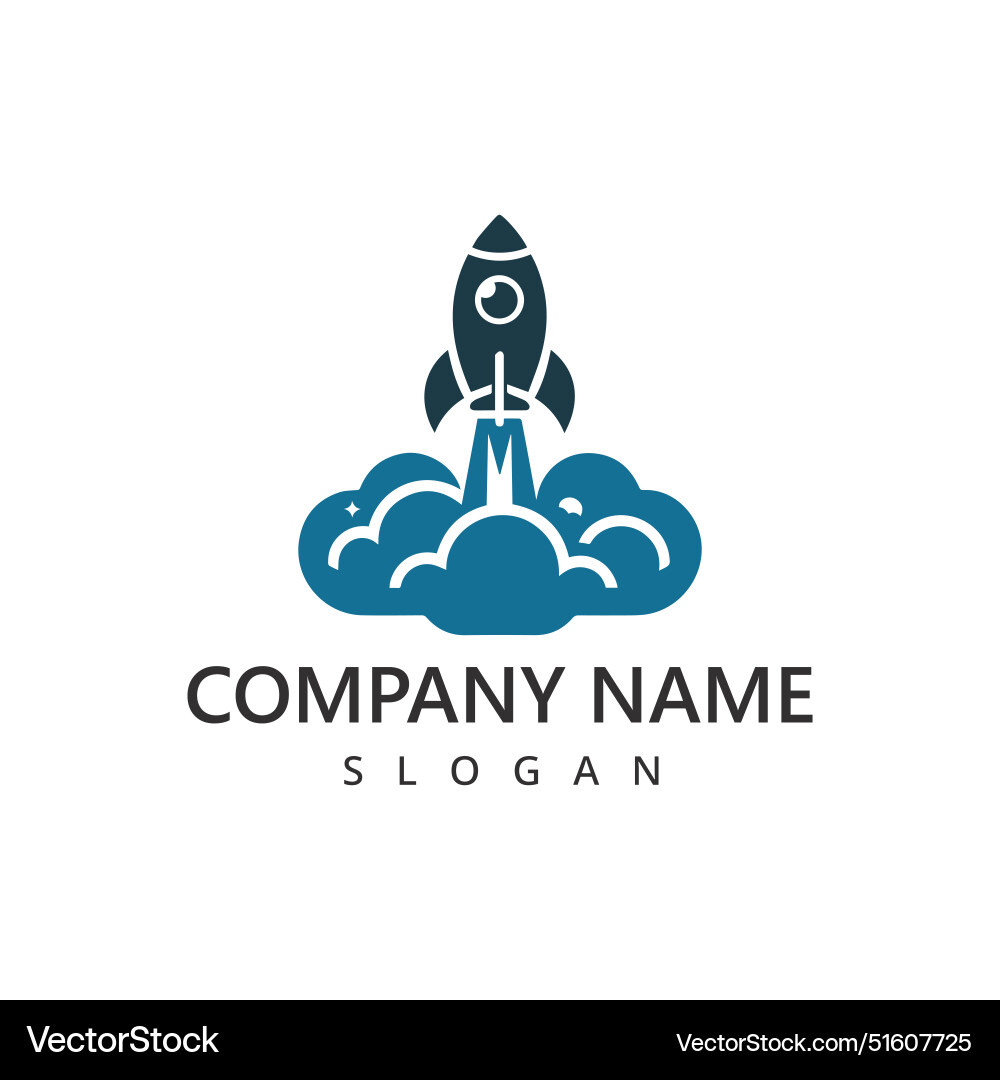 Rocket logo launch jet plane space modern Vector Image