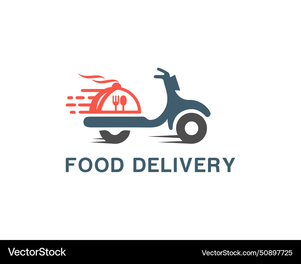 Scooter delivery food services logo design Vector Image