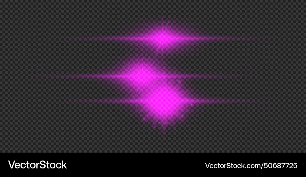 Set of purple horizontal light effects lens Vector Image