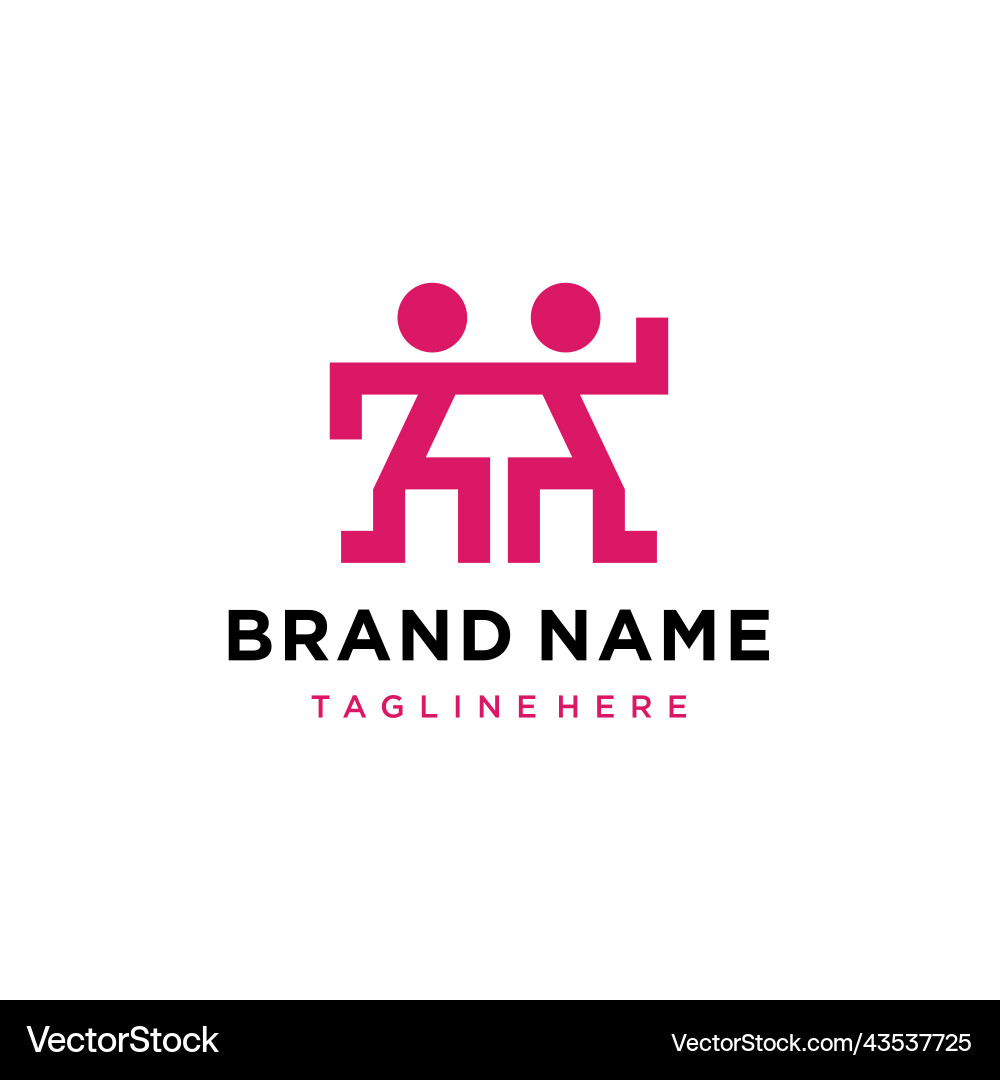 Teamwork people unity family logo design Vector Image