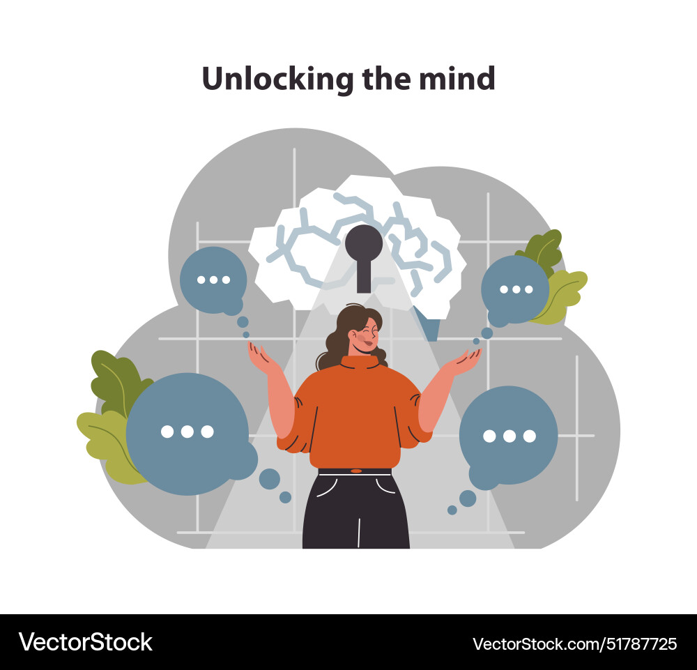 Unlocking the mind mental and psychological Vector Image