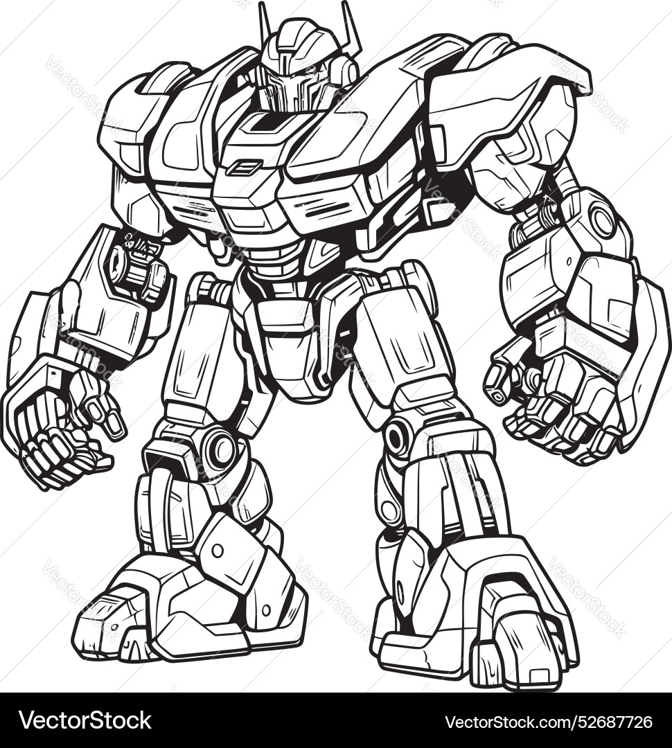 Armament innovation weaponizing robot in black Vector Image