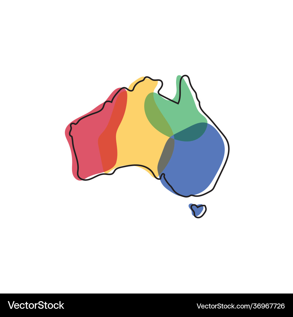 Australia Map Logo Template Royalty Free Vector Image