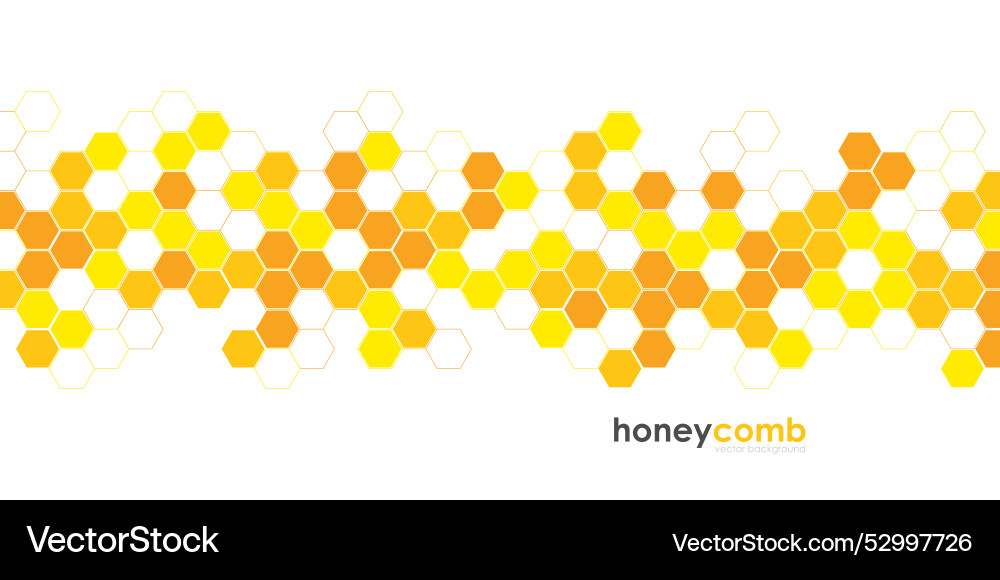 Bee honeycomb banner template with yellow Vector Image