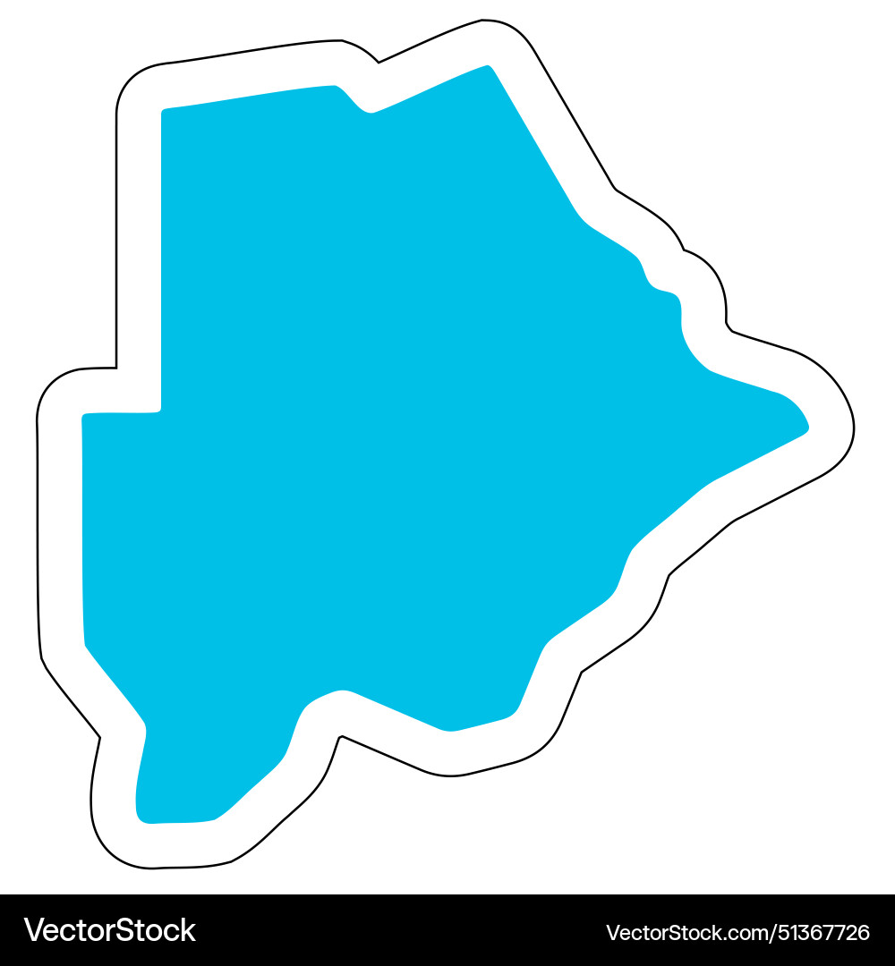 Botswana country map sticker Royalty Free Vector Image