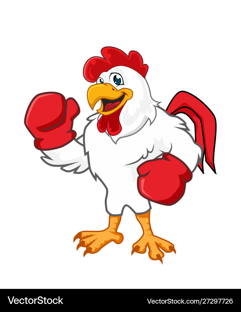 Boxing chicken cartoon Royalty Free Vector Image