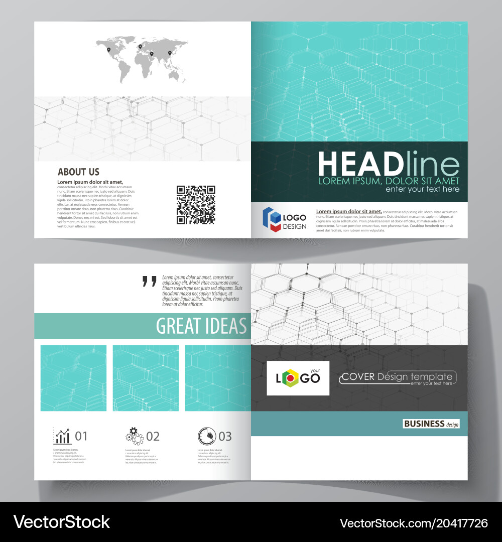 Business templates for square design bi fold Vector Image