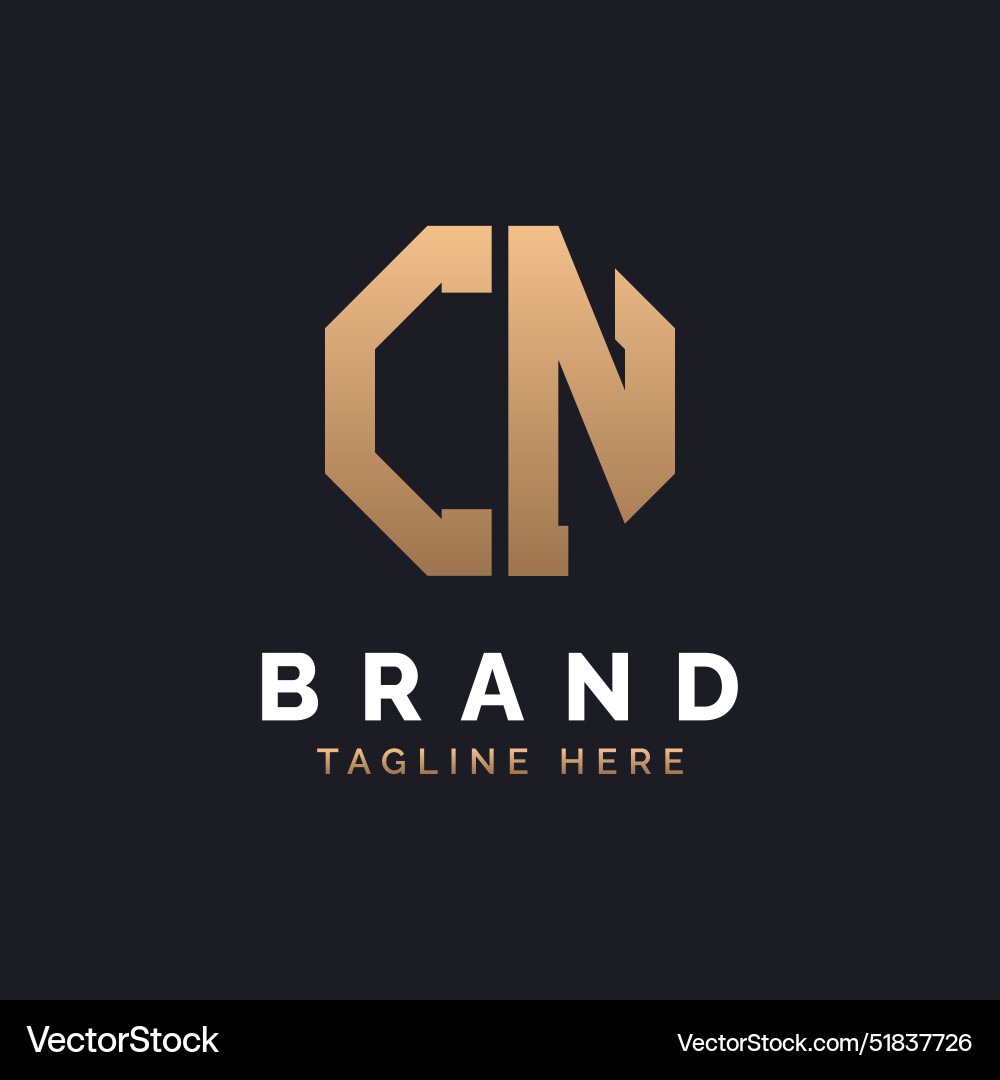 Cn logo design modern minimal elegant and luxury Vector Image