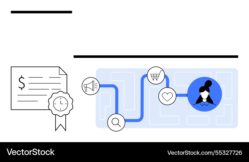 Customer journey visualization with marketing Vector Image