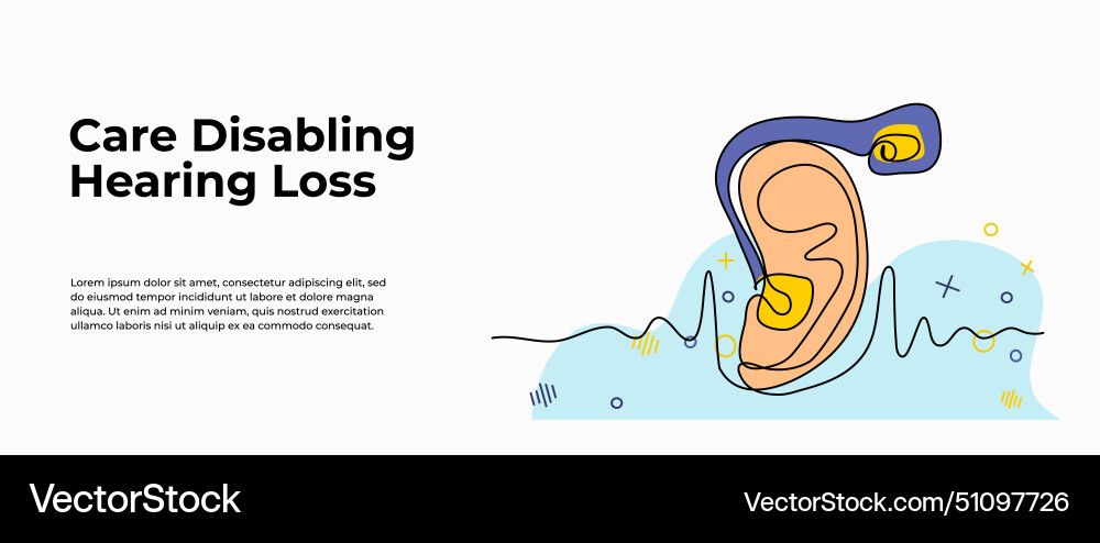 Ear using aids modern flat Royalty Free Vector Image