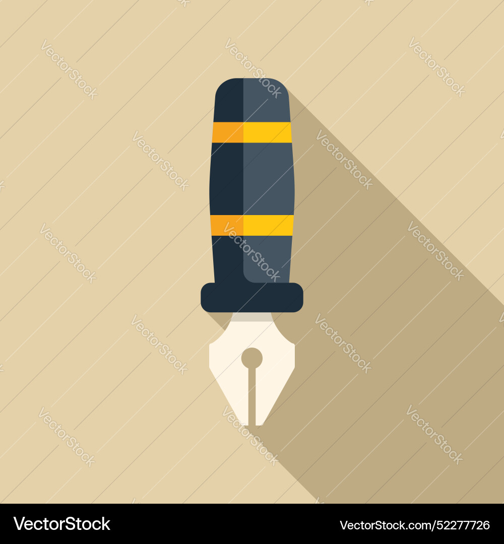 Fountain pen nib drawing writing tool icon Vector Image
