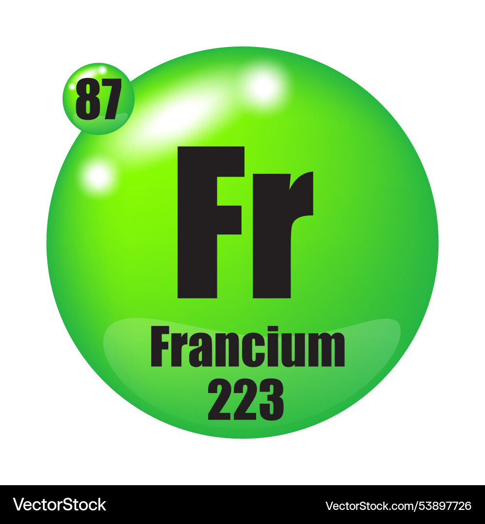Francium icon fr chemical element atomic number Vector Image