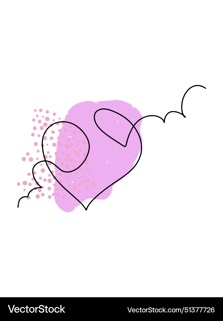 Hearts with abstract pink spots line art one Vector Image