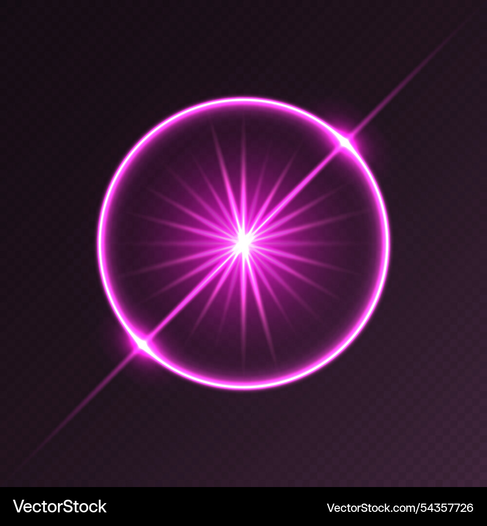 Pink light flare glowing shiny sparkle lens Vector Image