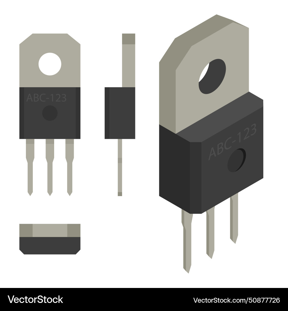 Power transistor electronics component Royalty Free Vector