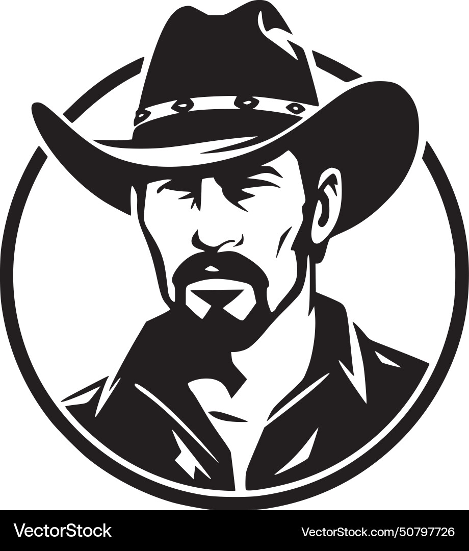 Western - minimalist and flat logo Royalty Free Vector Image