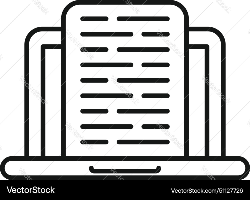 Working remote reading article icon outline Vector Image