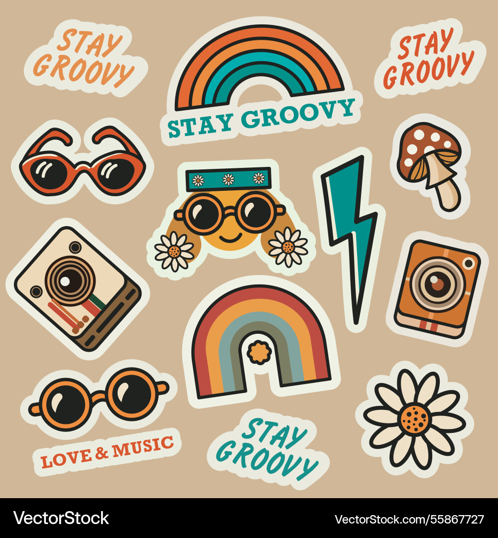 A collection in retro style the color palette Vector Image