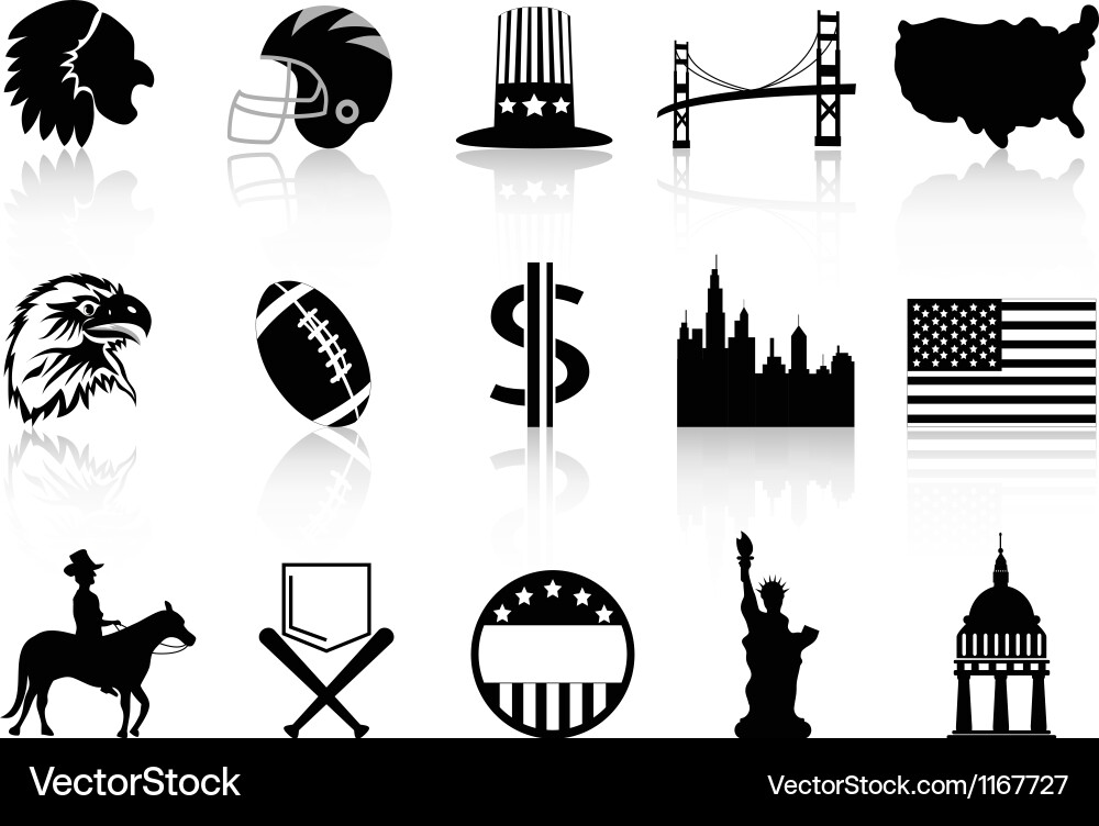 American symbol icons Royalty Free Vector Image