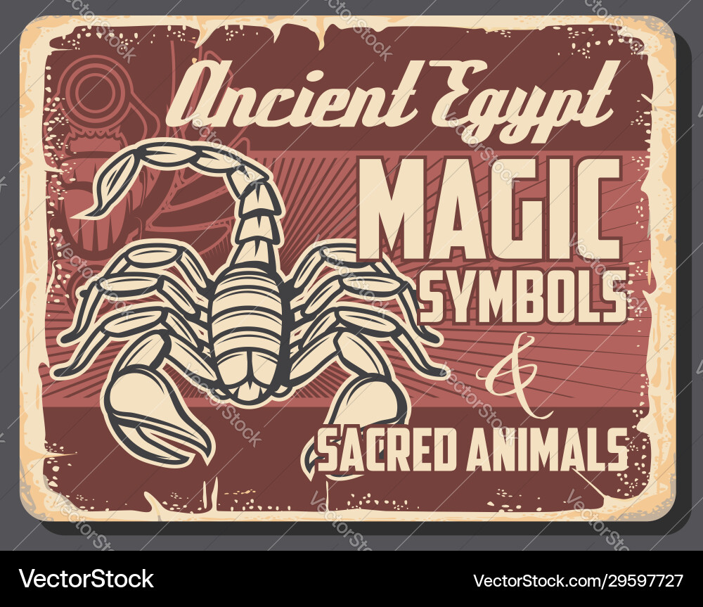 Ancient Egyptian Scarab & Scorpion Royalty Free Vector