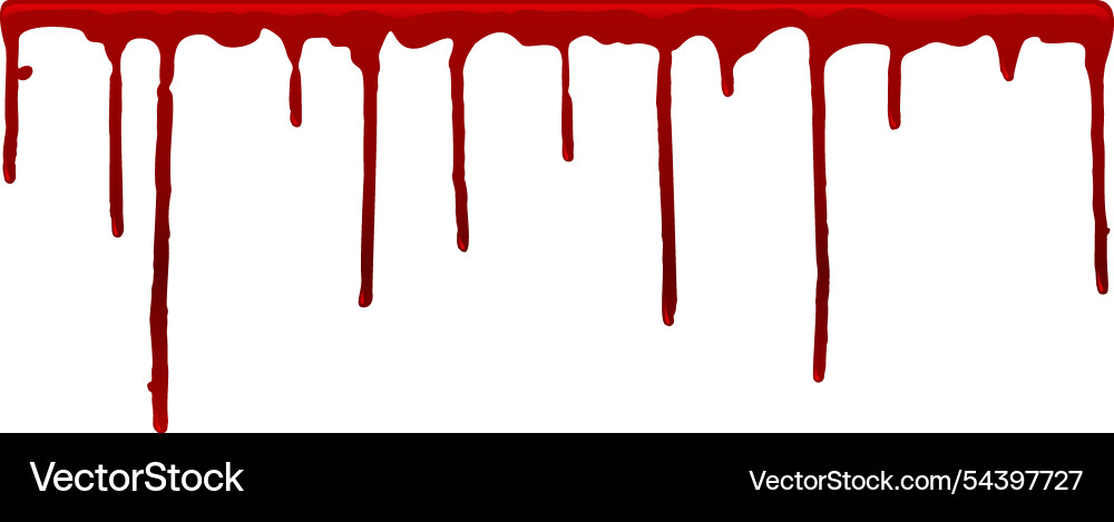 Blood dripping down a white wall creating Vector Image