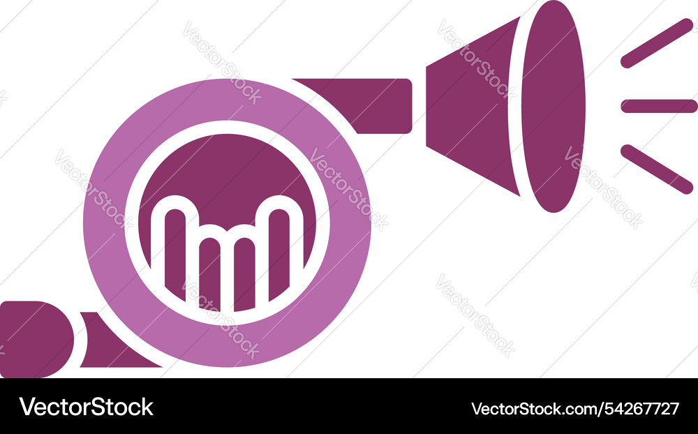 Horn glyph two colour icon Royalty Free Vector Image