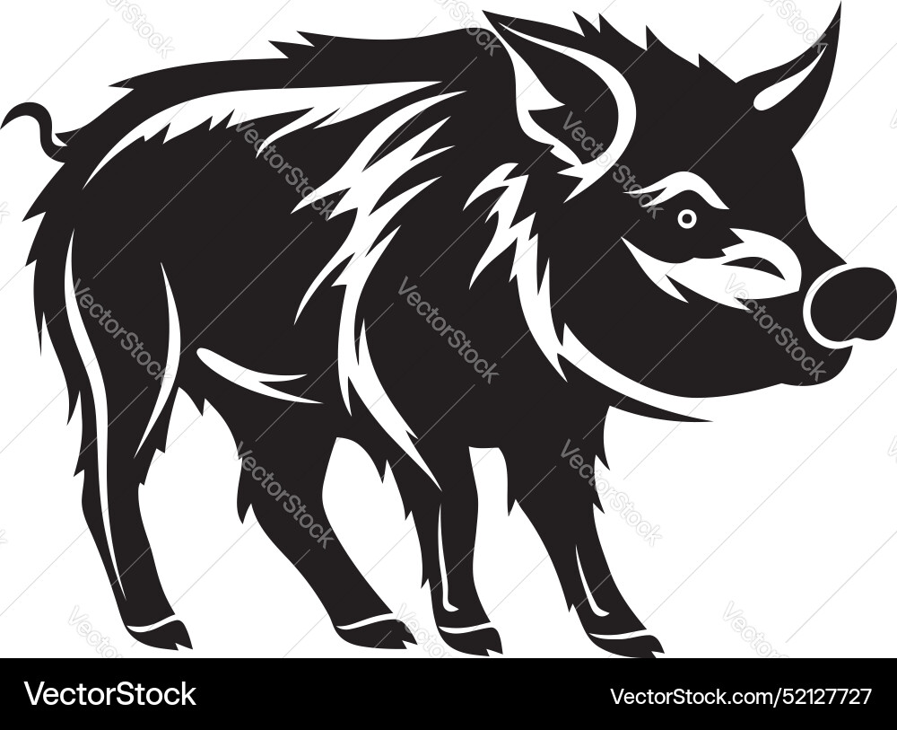 Rampant roar wild boar iconic logo – Royalty-Free Vector | VectorStock