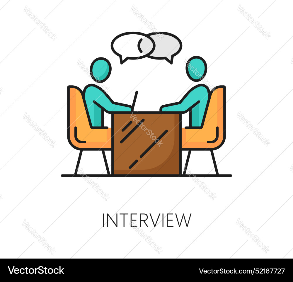 Recruitment or job interview color line icon Vector Image