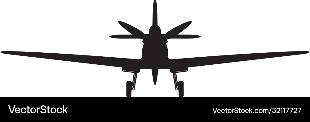Supermarine spitfire ii silhouette front Vektorbild
